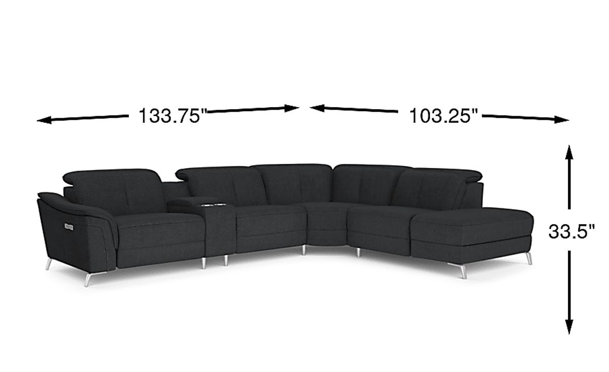 Sofia Vergara Turano Midnight Blue Textured 6 Pc Dual Power Reclining ...
