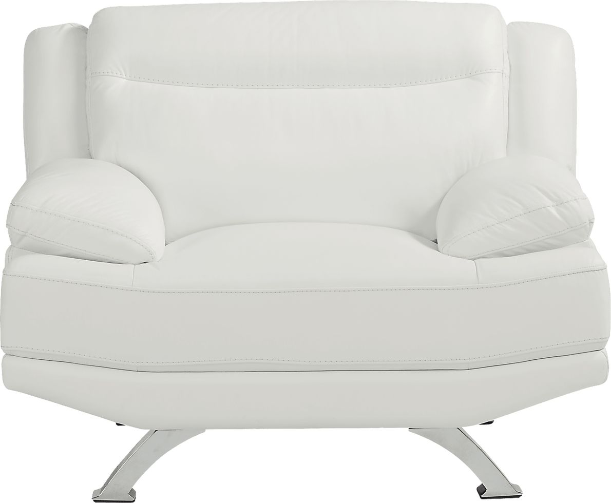 Zamora White Leather Chair - Rooms To Go