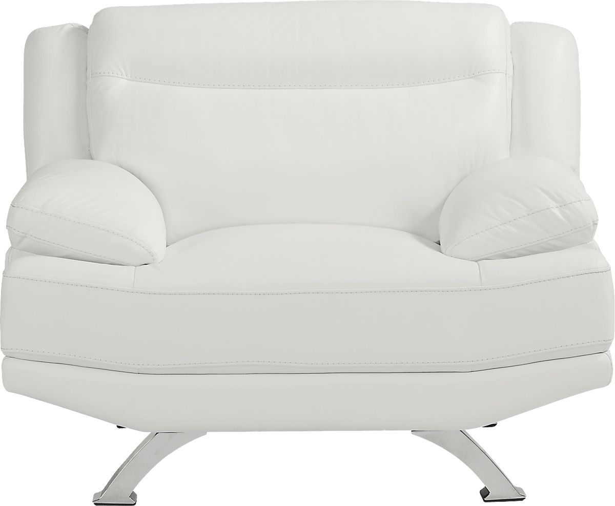 Zamora 3 Pc White Leather Living Room Set With Sofa, Loveseat, Chair ...