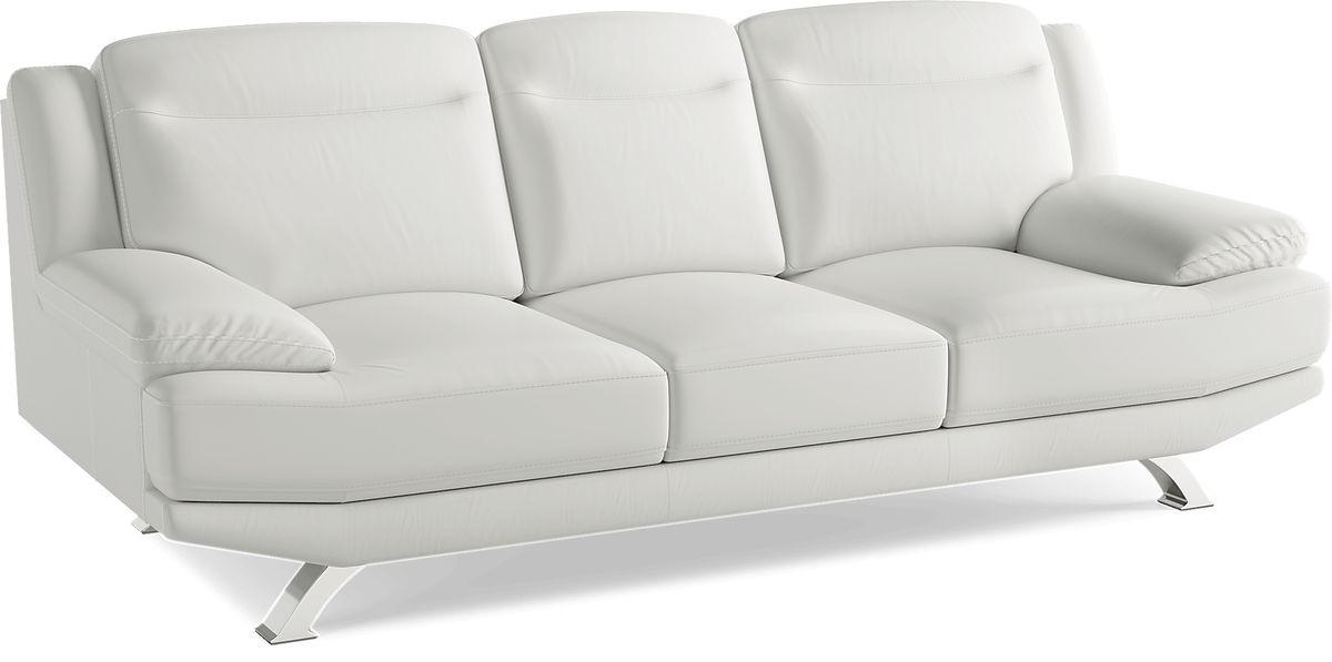 Zamora 5 Pc White Leather Living Room Set With Sofa, Loveseat, 3 Pc ...