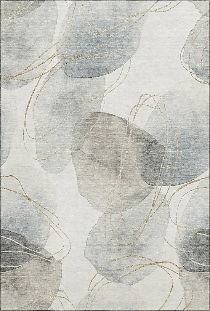 Softy Sheltinella Pearl Beige Polyester Fabric Rug | Rooms to Go