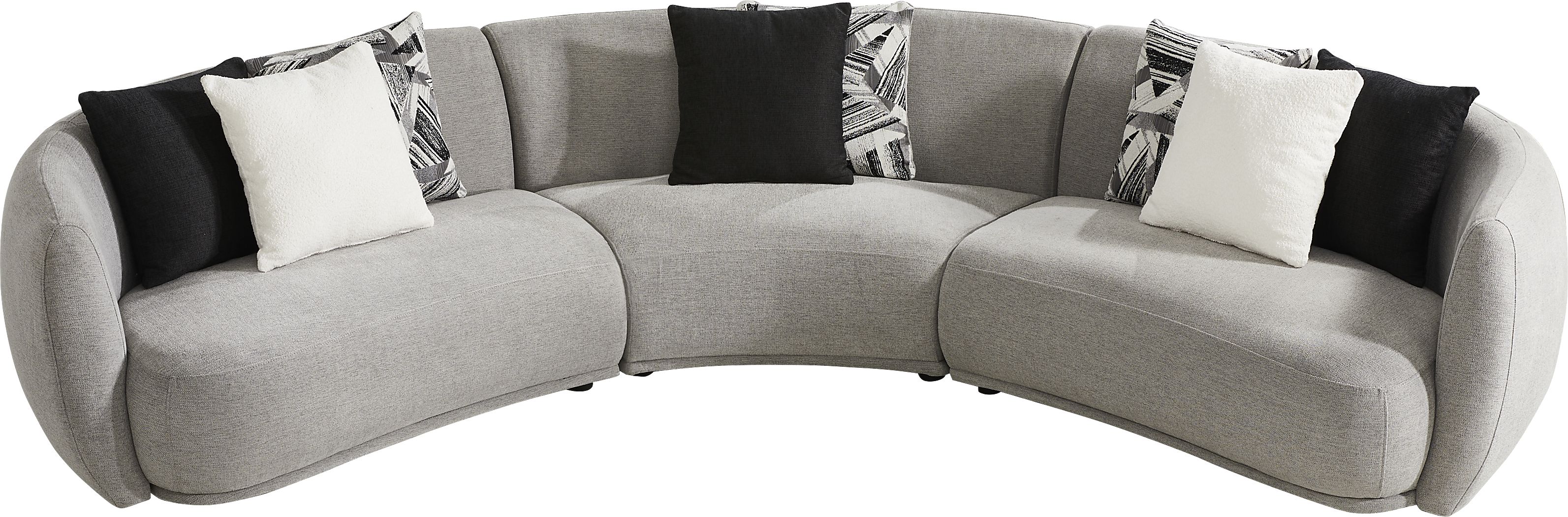 Soho Heights 6 Pc Gray Fabric Living Room Set With 3 Pc Sectional ...