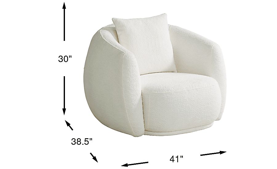 Soho Heights Ivory Swivel Chair - Rooms To Go