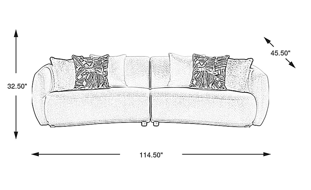 Soho Heights White Fabric 2 Pc Sectional | Rooms to Go