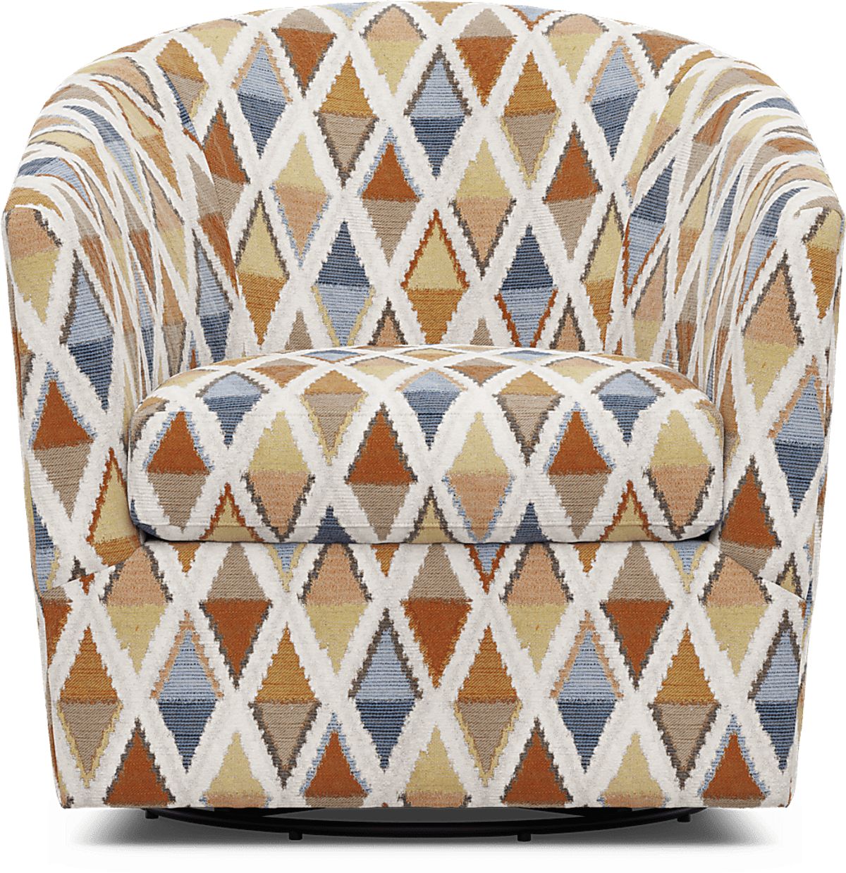Cindy Crawford Soho Place Orange Orange,Red Jacquard Fabric Swivel ...