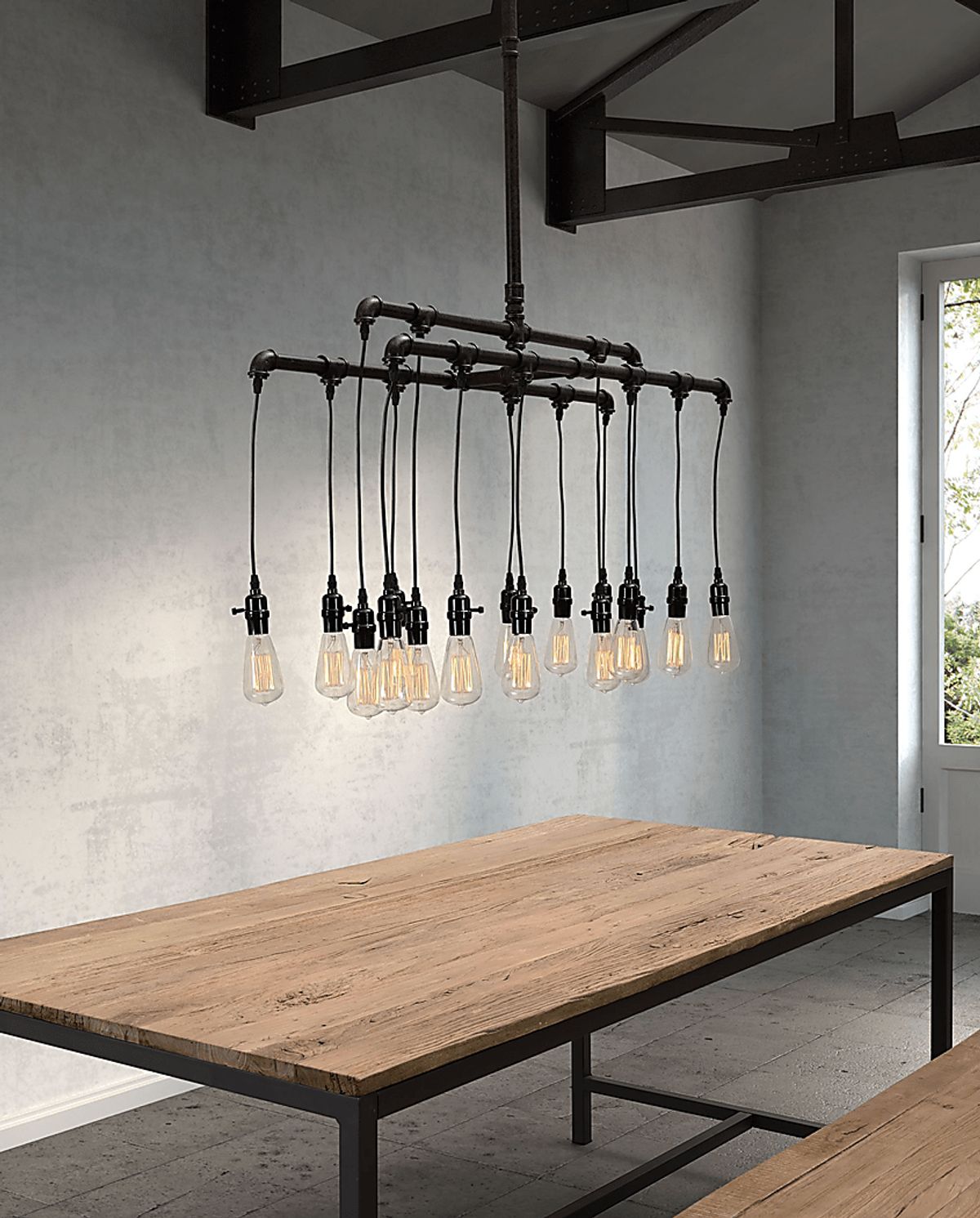 Solamere Drive Gunmetal Gray Chandelier | Rooms to Go