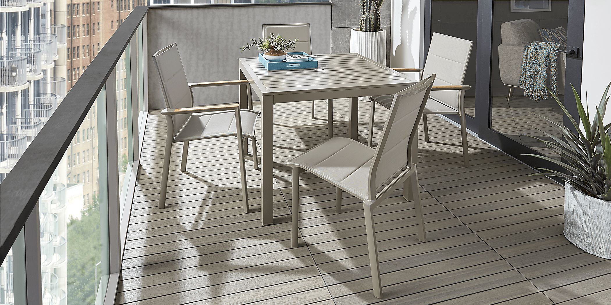 Solana Taupe 38 in. Square Outdoor Dining Table - Rooms To Go
