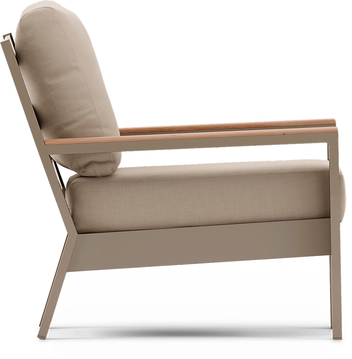 Solana 4 Pc Taupe Colors,Light Wood Buff Beige Aluminum Outdoor Seating ...