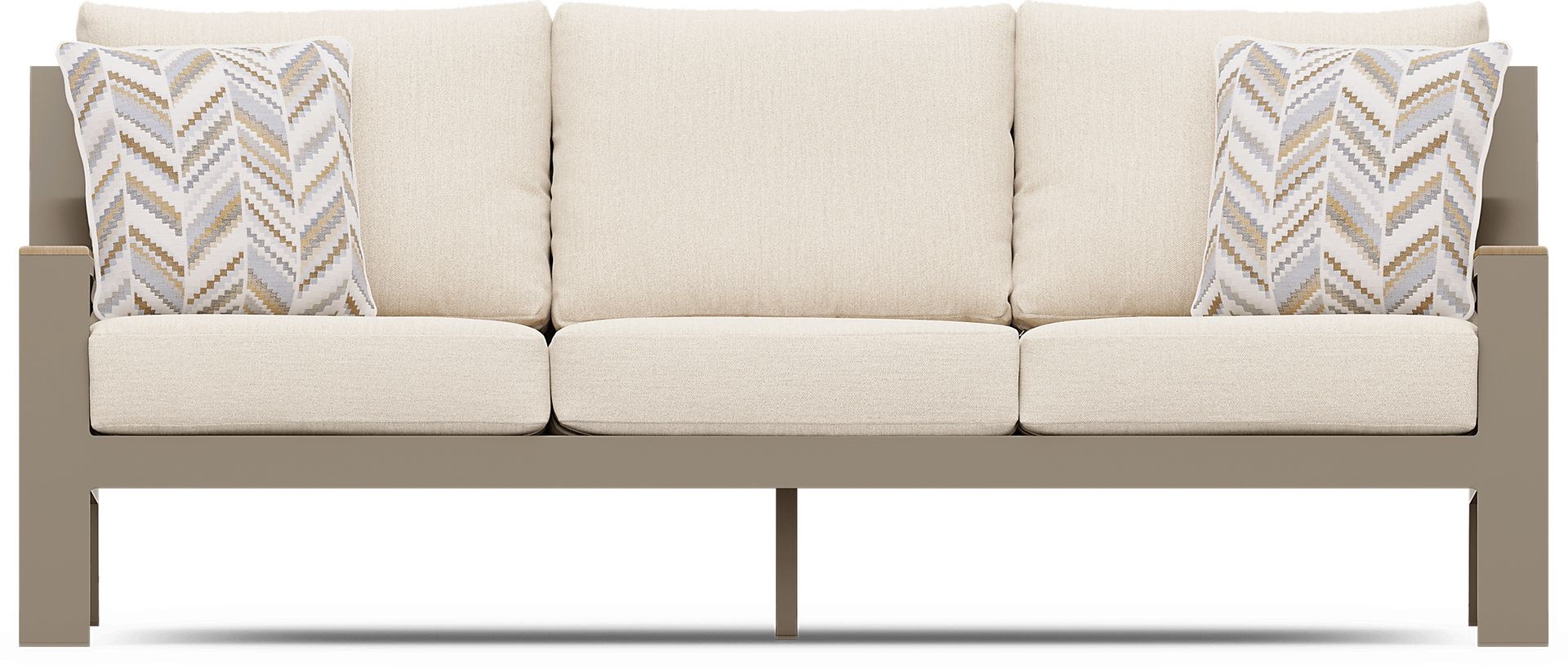 Solana 4 Pc Taupe Colors,Light Wood Buff Beige Aluminum Outdoor Seating ...