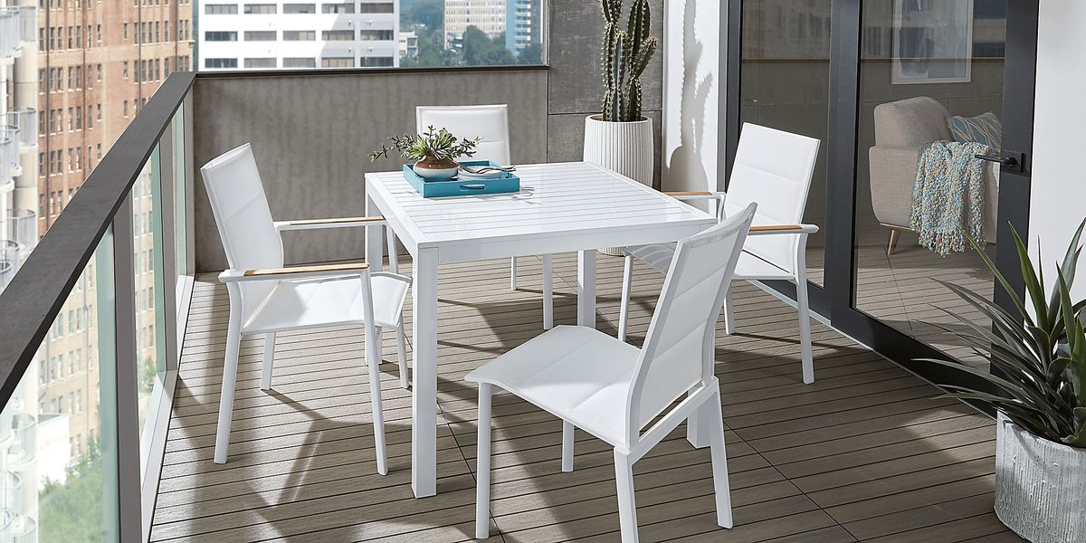 Solana White Colors,White Aluminum Outdoor Square Dining Table | Rooms ...
