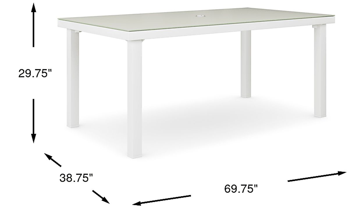Solana White Colors,White Aluminum Outdoor Rectangle Dining Table ...
