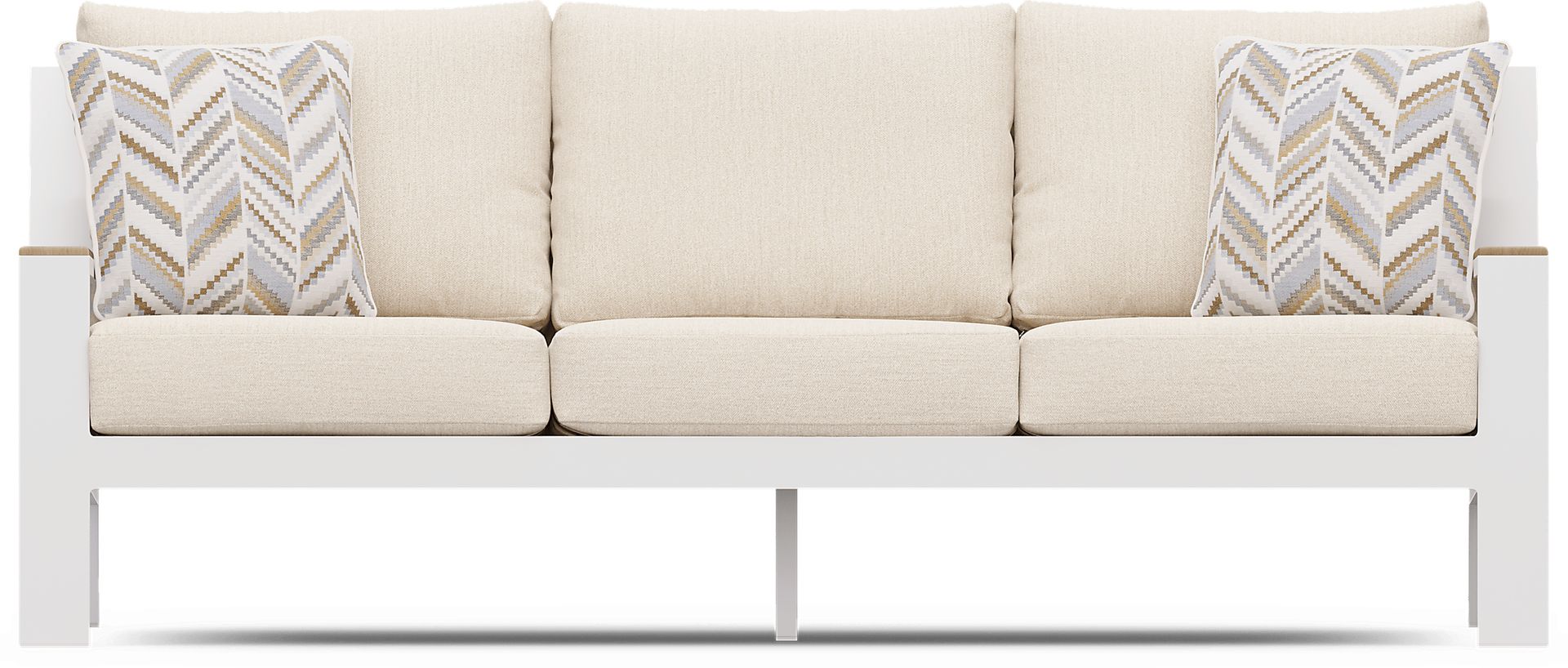 Solana 4 Pc White Colors,White Buff Beige Aluminum Outdoor Seating Set ...