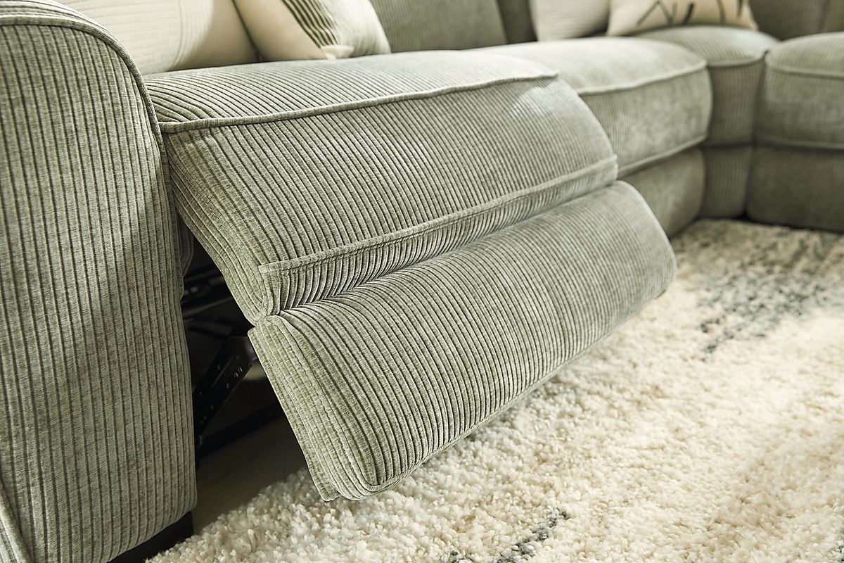 Cindy Crawford Somerset Green Corduroy 5 Pc Dual Power Reclining ...