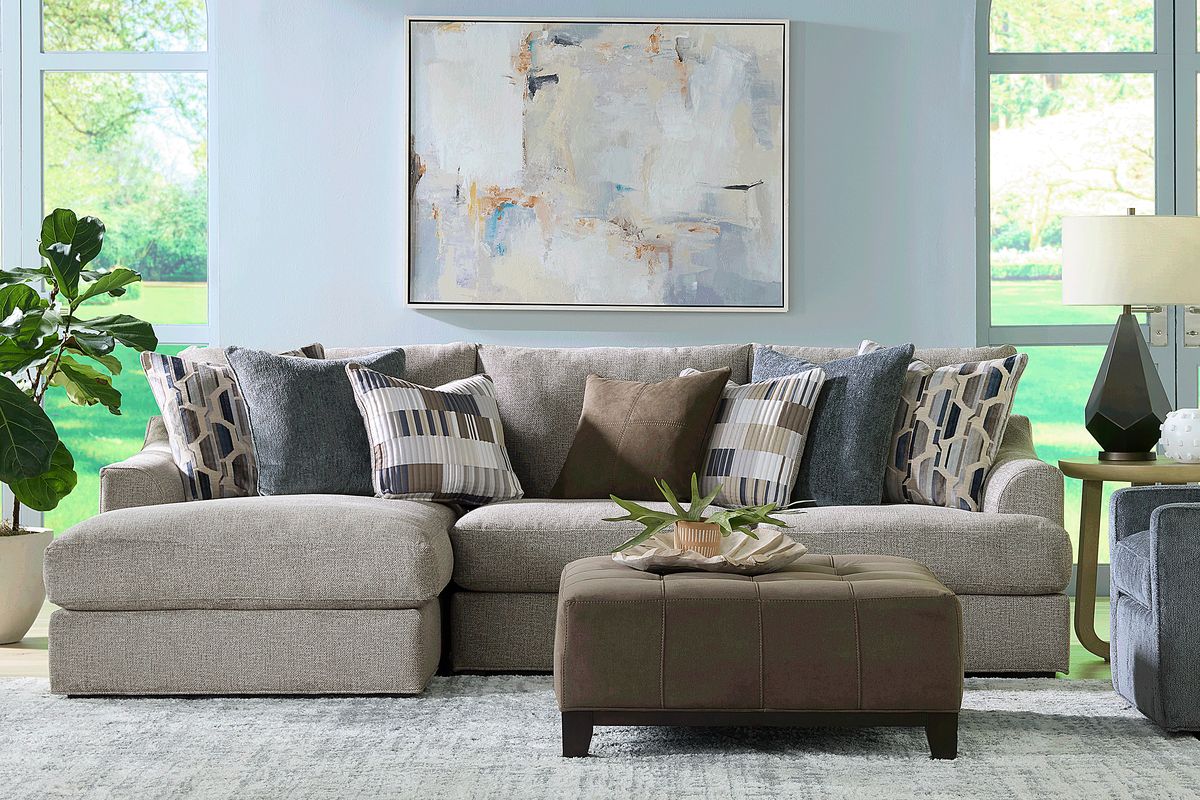 Drew & Jonathan Sonoma Cobblestone Gray Knitted 2 Pc With Left Chaise ...