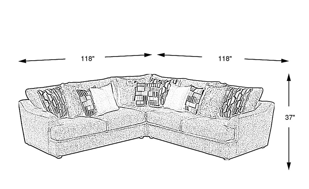 Drew & Jonathan Sonoma Cobblestone Gray Knitted 3 Pc Sectional | Rooms ...