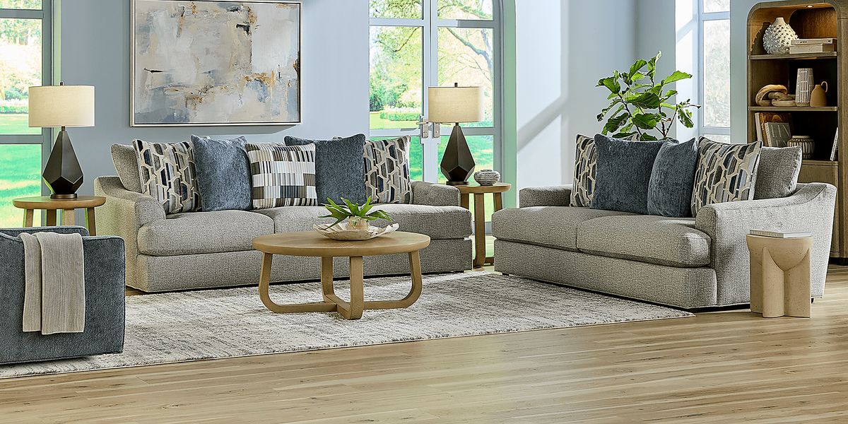 Drew & Jonathan Sonoma Cobblestone Gray Knitted Loveseat | Rooms to Go