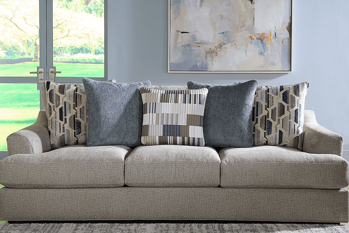 Drew & Jonathan Sonoma Cobblestone Gray Knitted Sofa | Rooms to Go