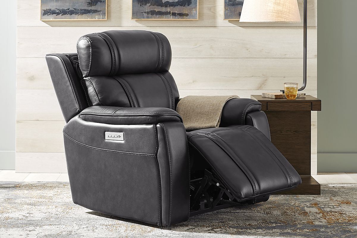 Sound Tech 6 Pc Black Leather Triple Power Reclining Living Room Set ...