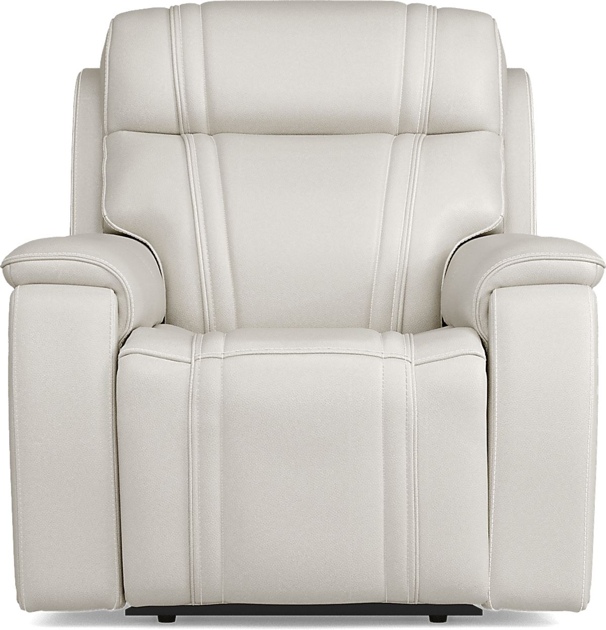 Sound Tech Ice White Leather Triple Power Recliner With Audio | Rooms to Go