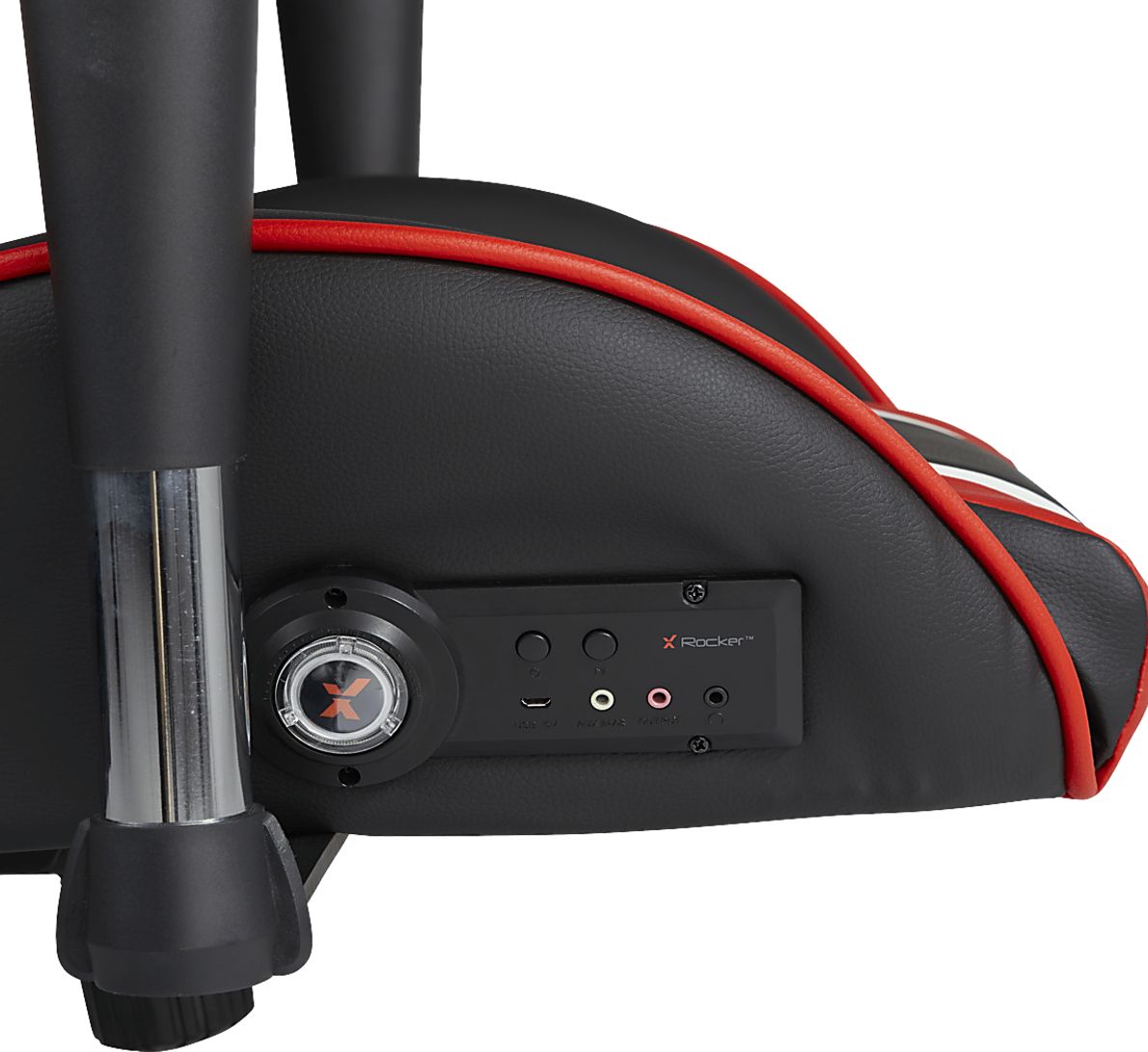 Sound Trek Black/Red Ergonomic PC Gaming Chair - Rooms To Go