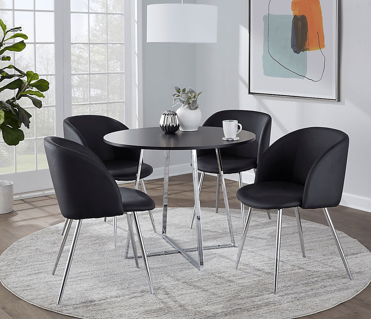 Sourwood V Chrome Metal Dining Table | Rooms to Go