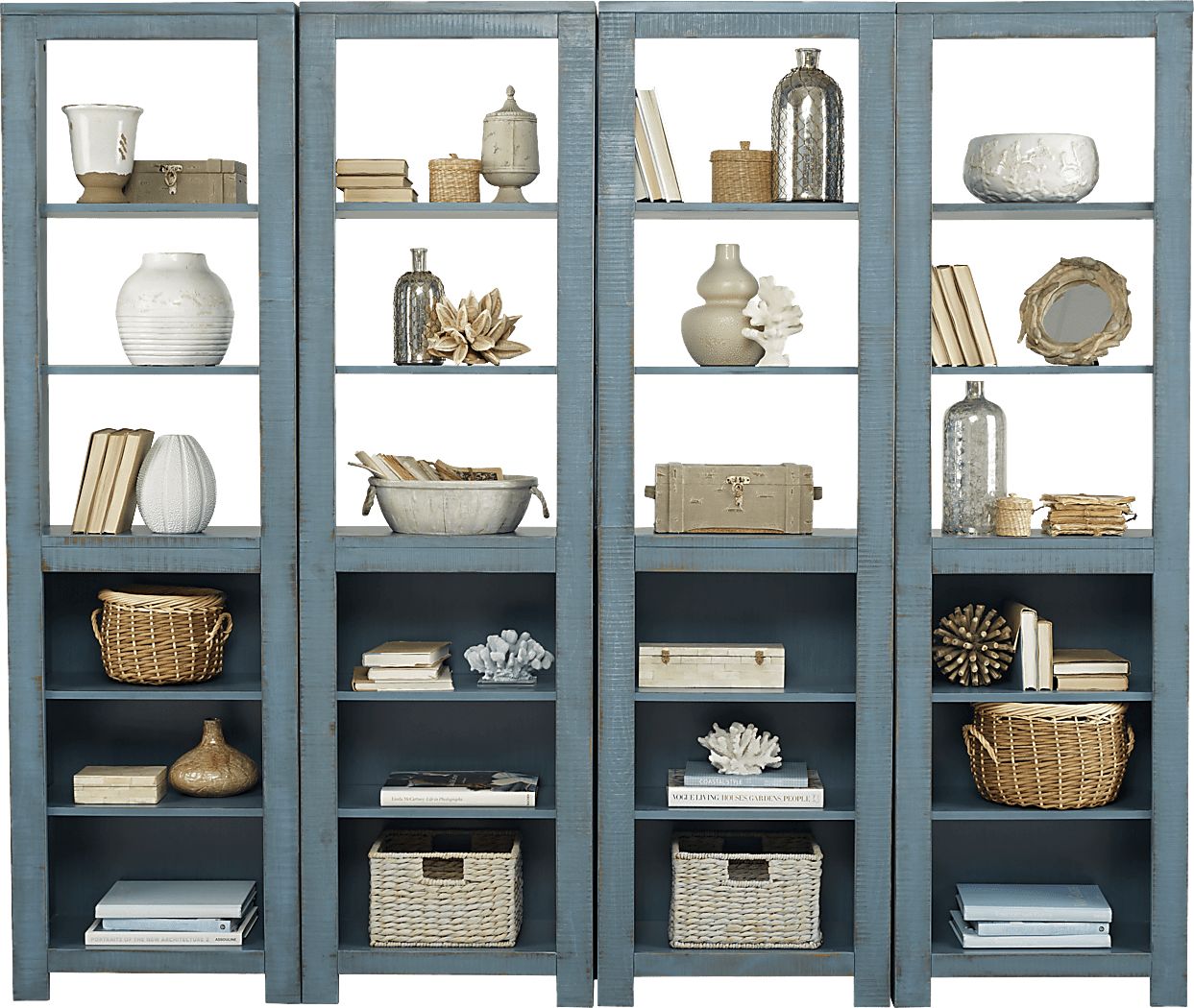South Creek Blue Colors 4 Pc Bookcase Set | Rooms to Go
