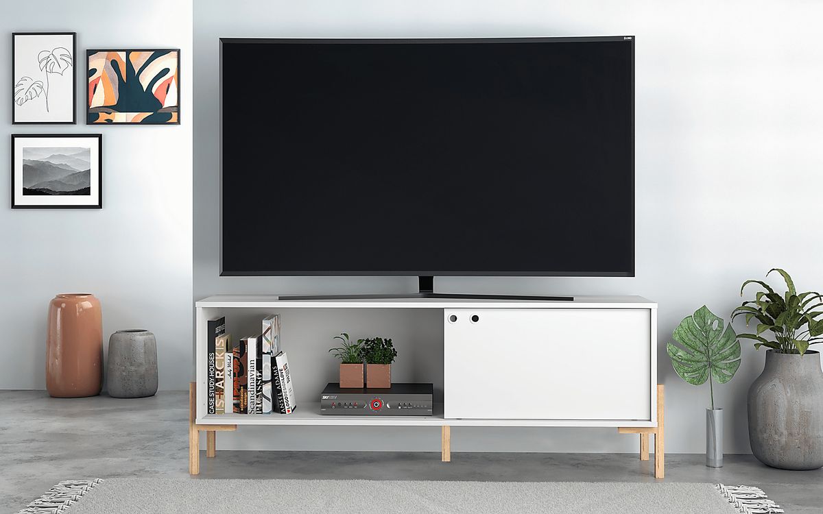 Southmont White Colors,White 55 in. Console | Rooms to Go
