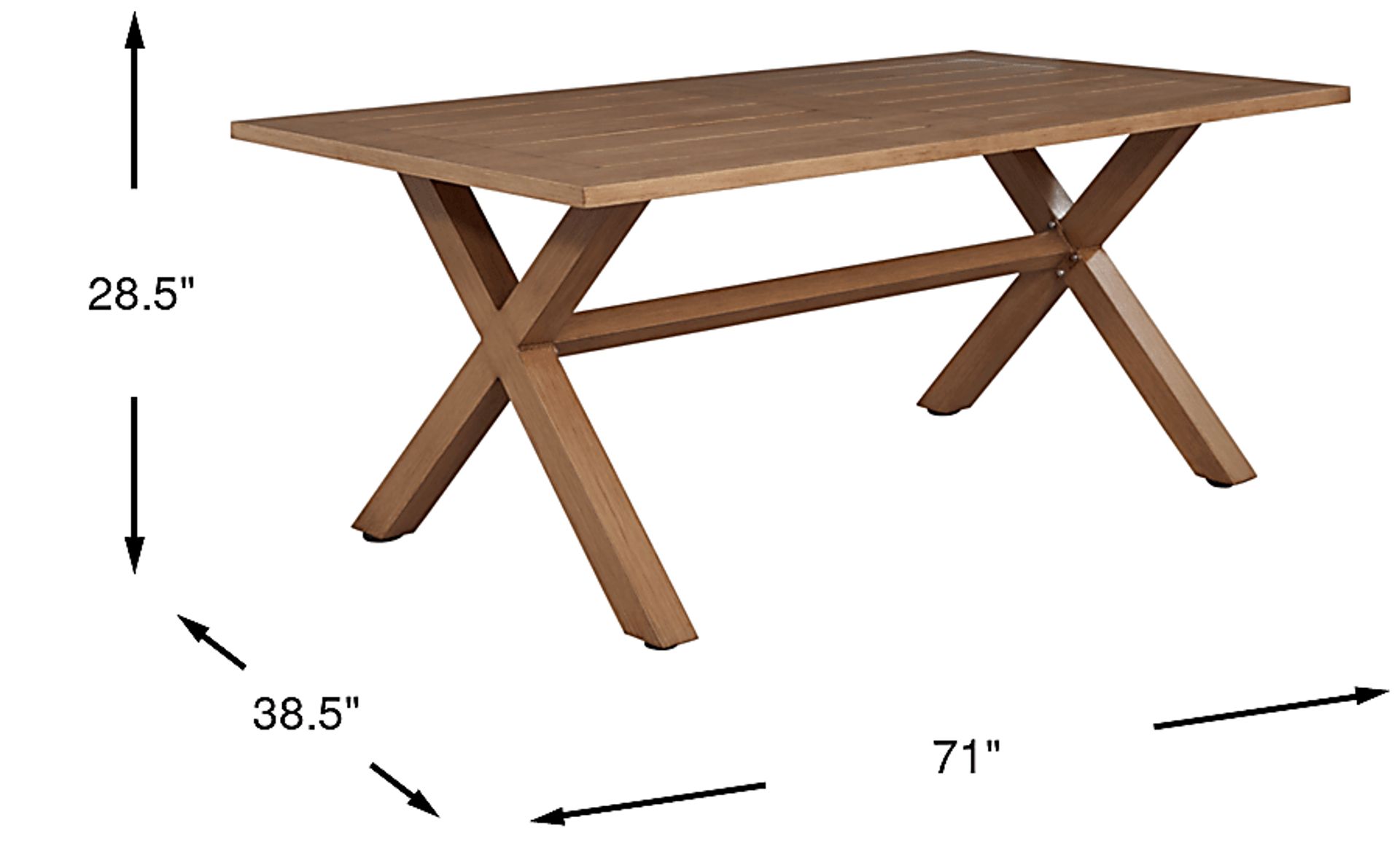 Southport Tan Light Wood Aluminum Outdoor Dining Table | Rooms to Go