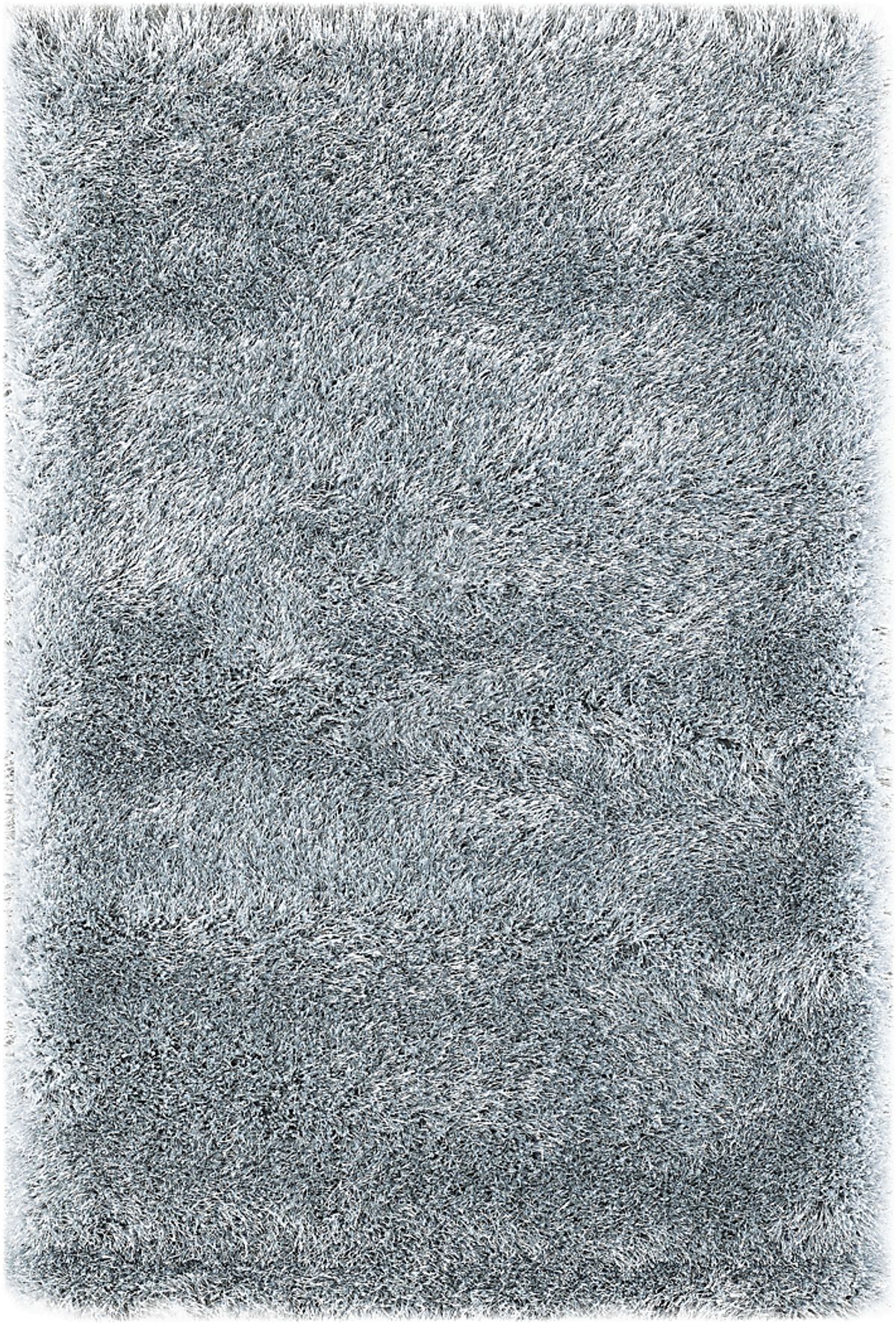 Sparkle Shag Arctic Blue Rug | Rooms to Go