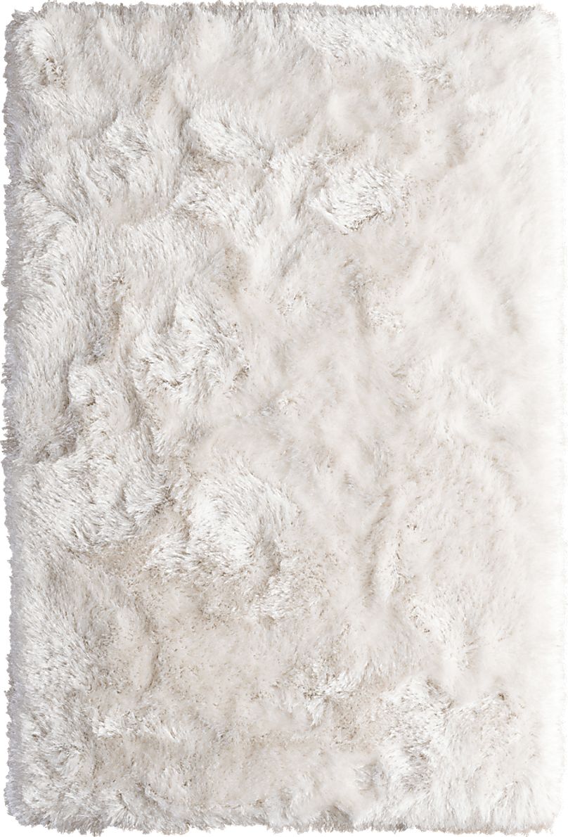 Sparkle Shag Ivory Beige Rug - Rooms To Go