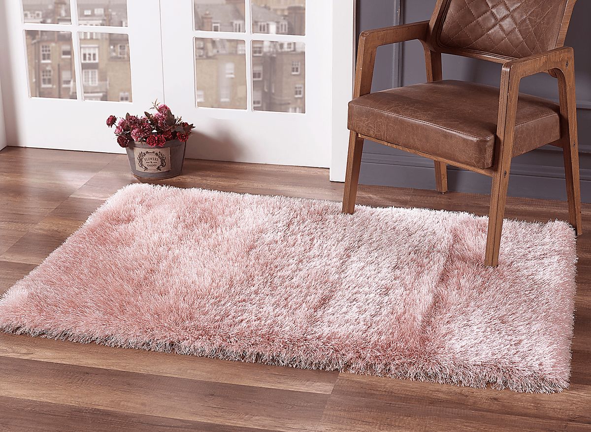 Sparkle Shag Pink Rug | Rooms to Go