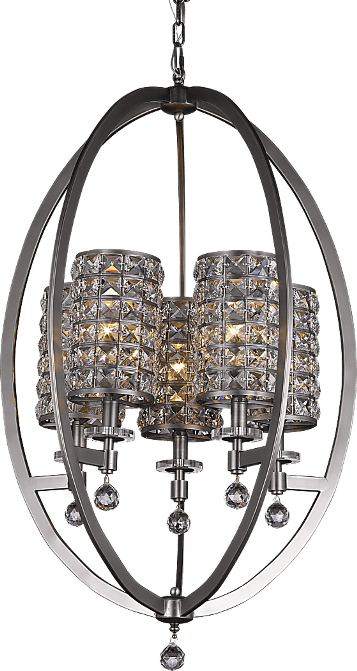 Spiral Galaxy Metal Silver Gray Chandelier | Rooms to Go