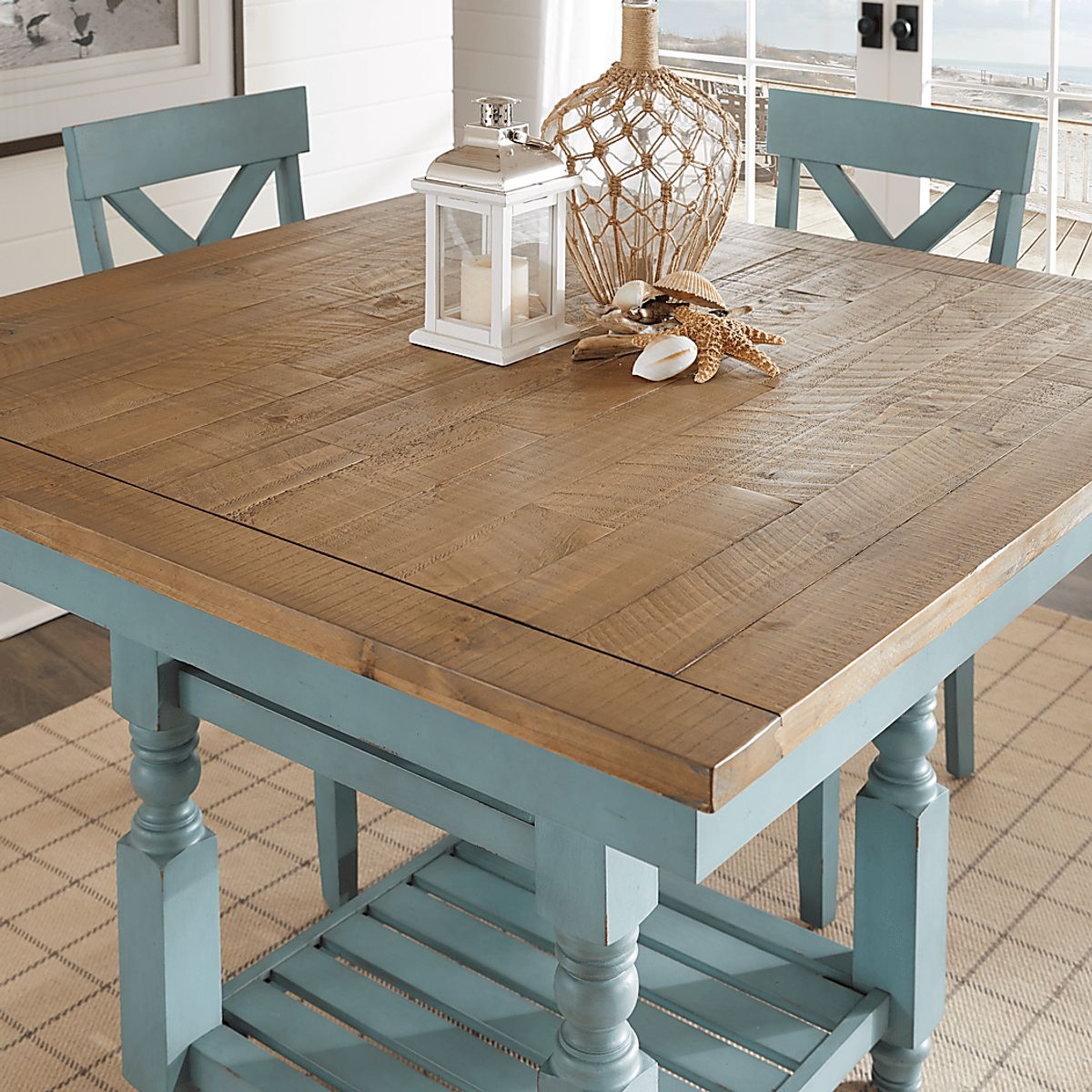 Spring Cottage Blue Colors Counter Height Dining Table Rooms to Go