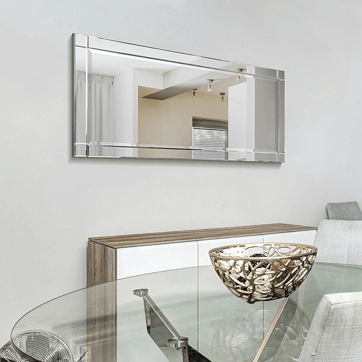 Springbrooke II Translucent White Mirror | Rooms to Go