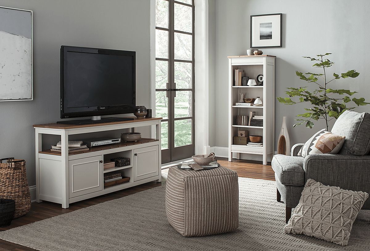 Staheli Ivory Light Wood,White Bookcase | Rooms to Go