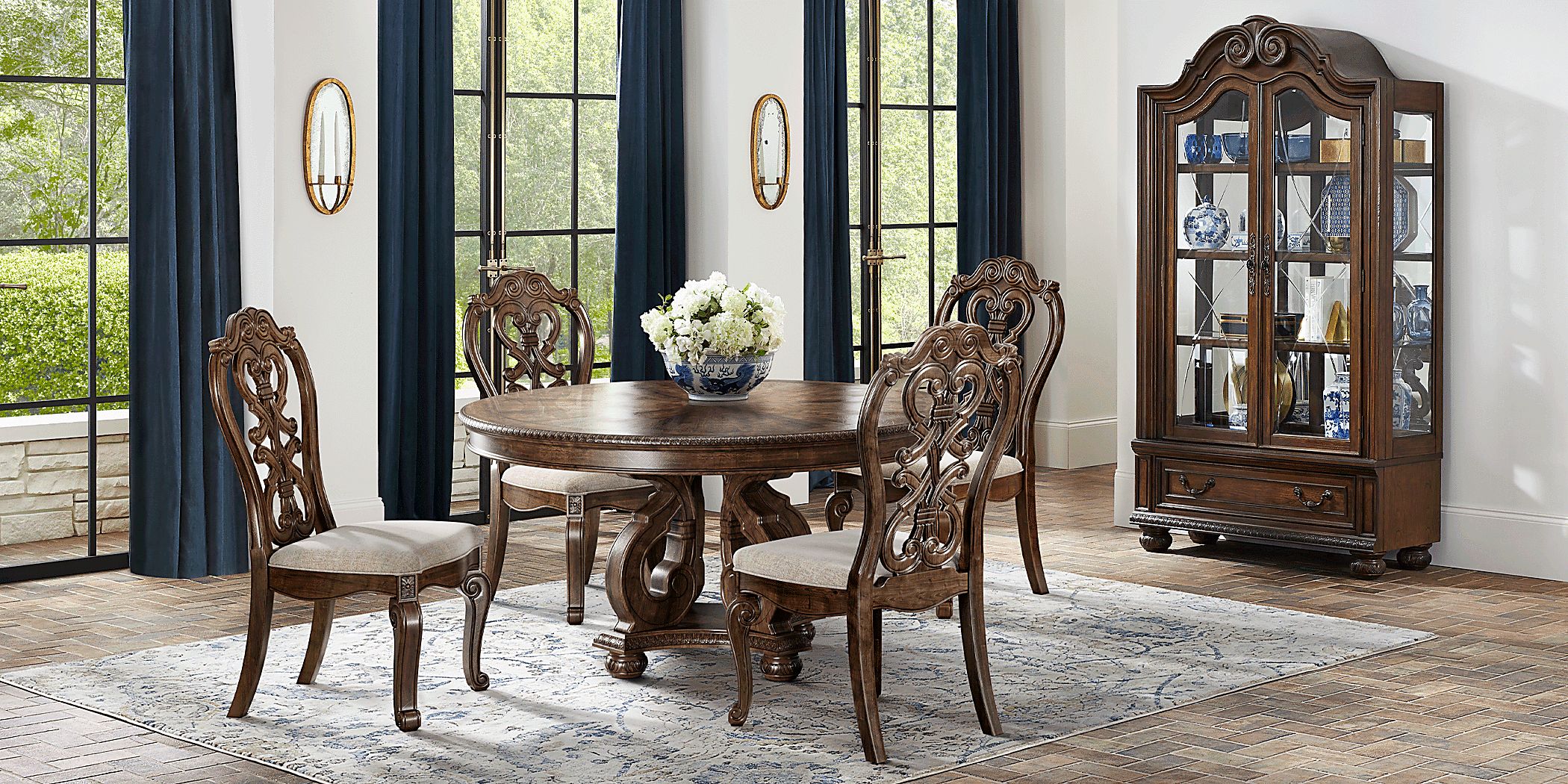 Stalton Estate 5 Pc Brown Dark Wood Dining Room Set With Side Chair, Dining Table | Rooms to Go