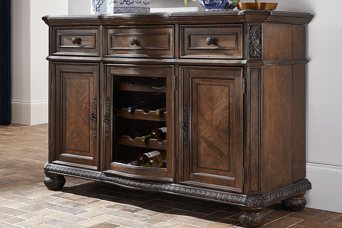 Stalton Estate Brown Dark Wood Sideboard | Rooms to Go