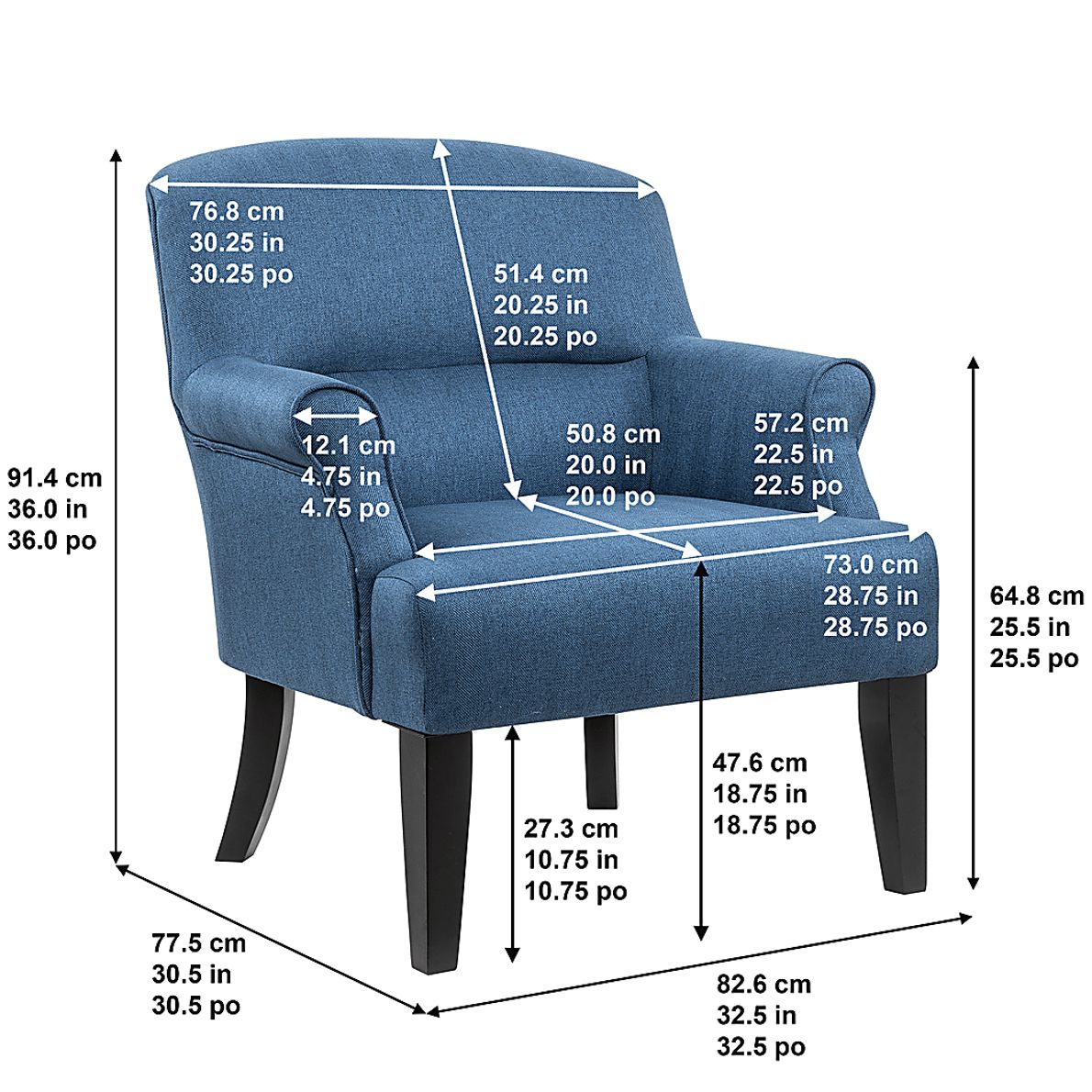 Stamnes Blue Accent Chair - Rooms To Go