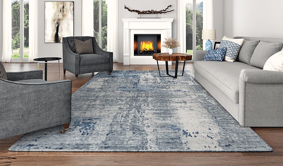 Stanrock Blue,Gray Rug | Rooms to Go