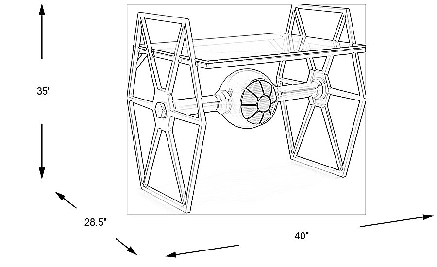 Kids Star Wars TIE Fighter™ Gray Desk - Rooms To Go