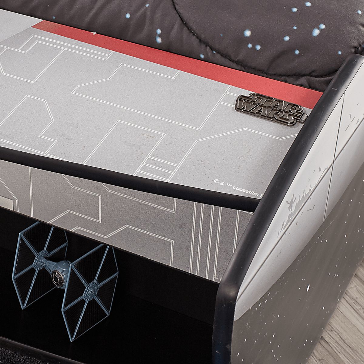 Disney Star Wars X-Wing Black Black,Colors 3 Pc Twin Bookcase Bed ...