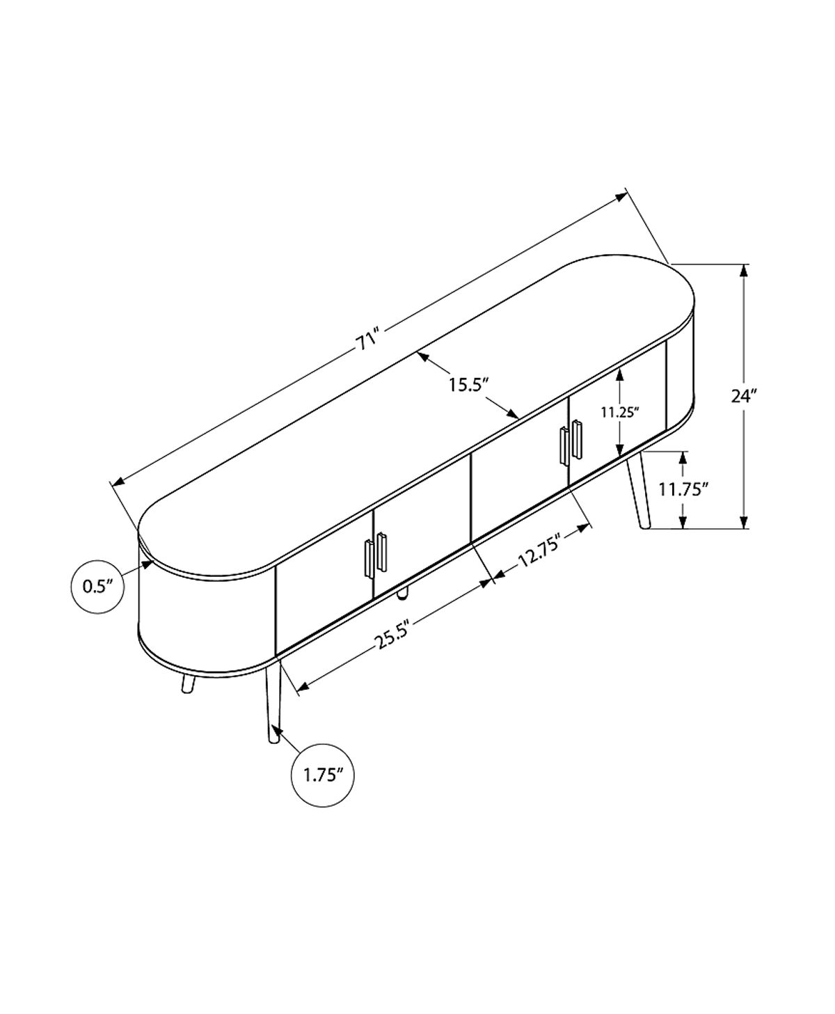 Starair Black,Brown Black,Colors,Dark Wood 71" Console | Rooms to Go