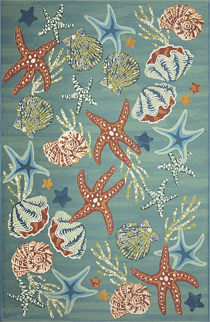 Starburn Blue Outdoor Rugs | Rooms to Go