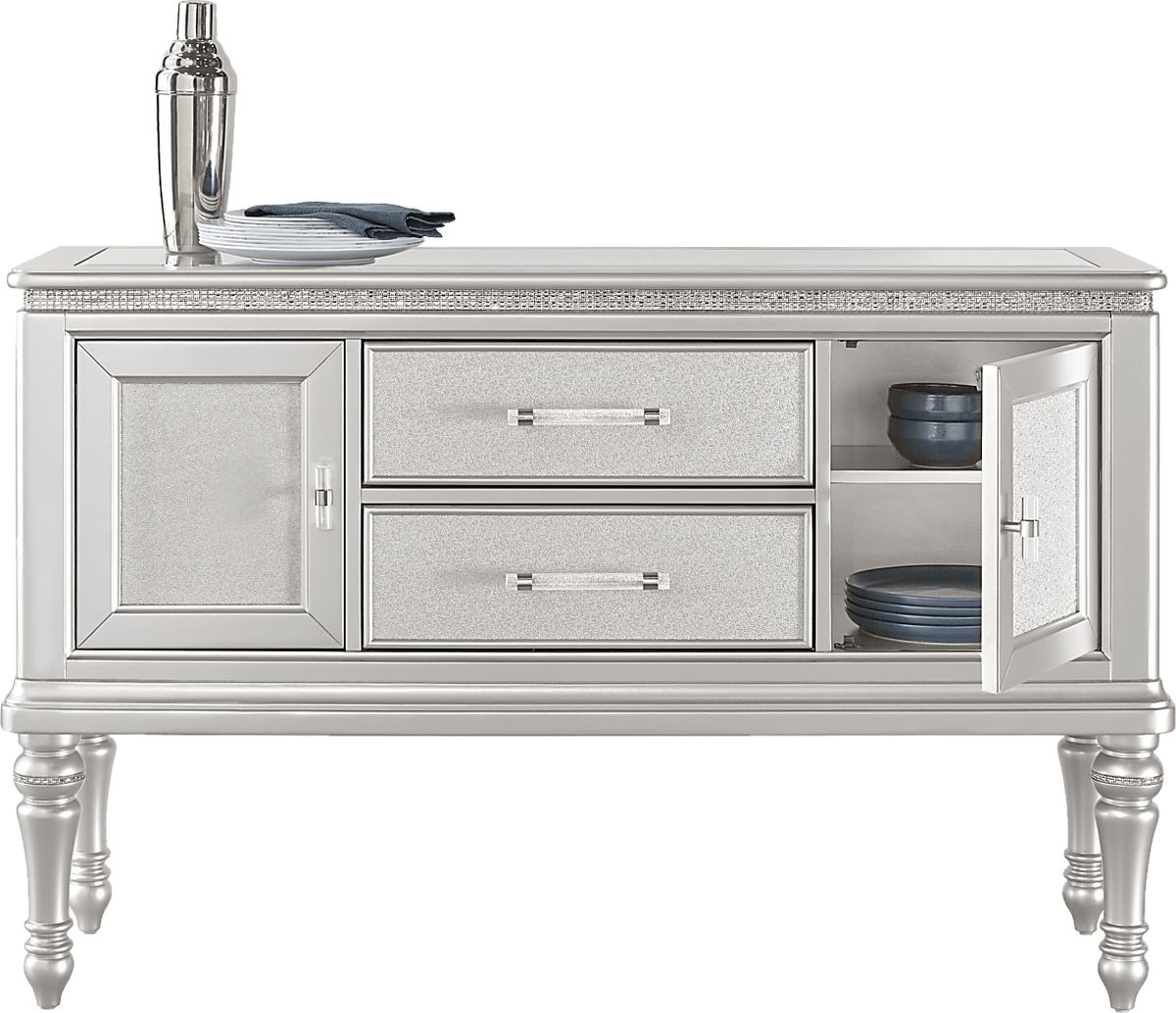 Starlet Lane Silver Gray Server | Rooms to Go