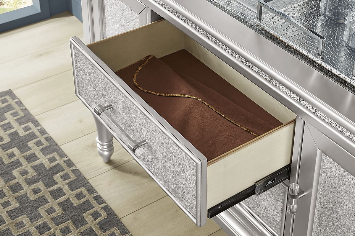 Starlet Lane Silver Gray Server | Rooms to Go