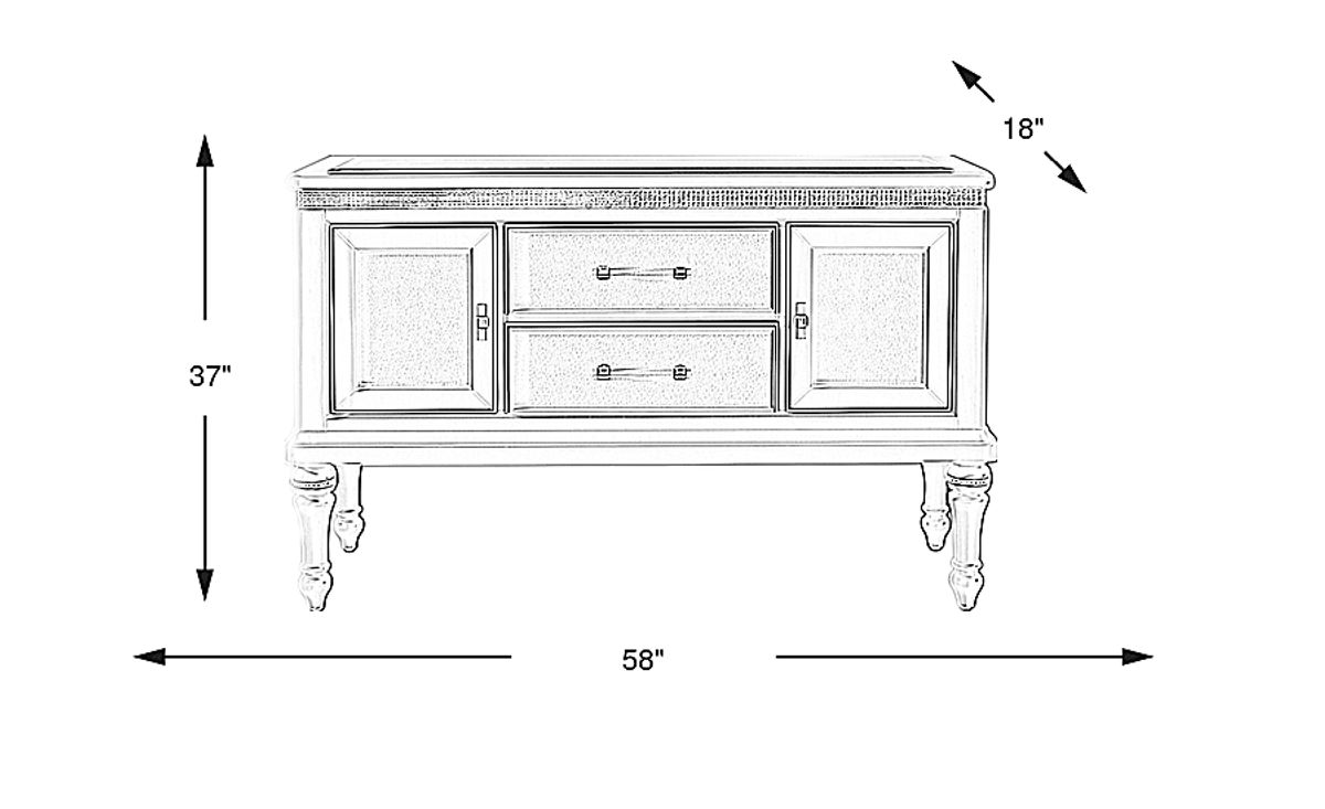 Starlet Lane Silver Gray Server | Rooms to Go