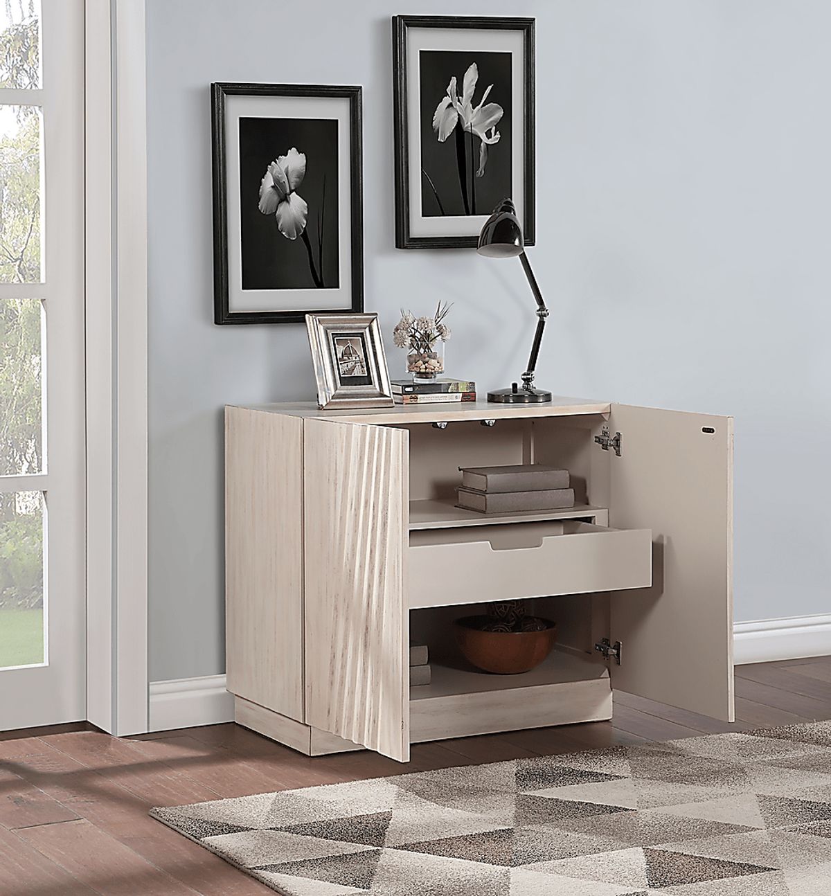 Starlite Natural Light Wood Accent Cabinet | Rooms to Go