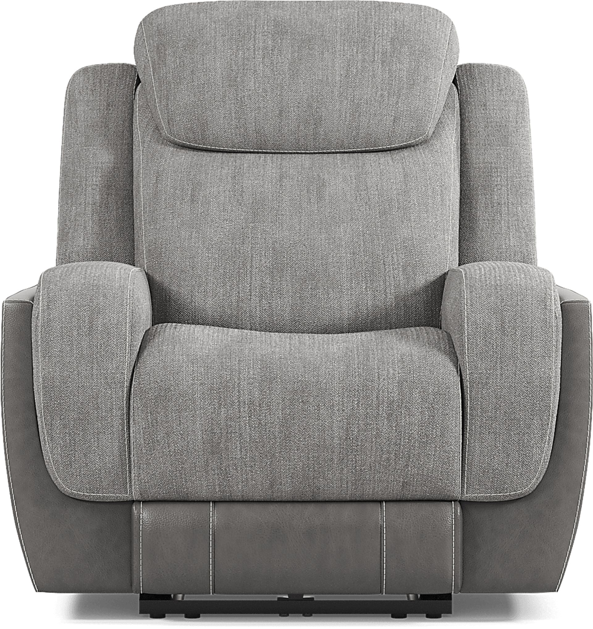 State Street Gray Chenille Fabric Dual Power Recliner | Rooms to Go