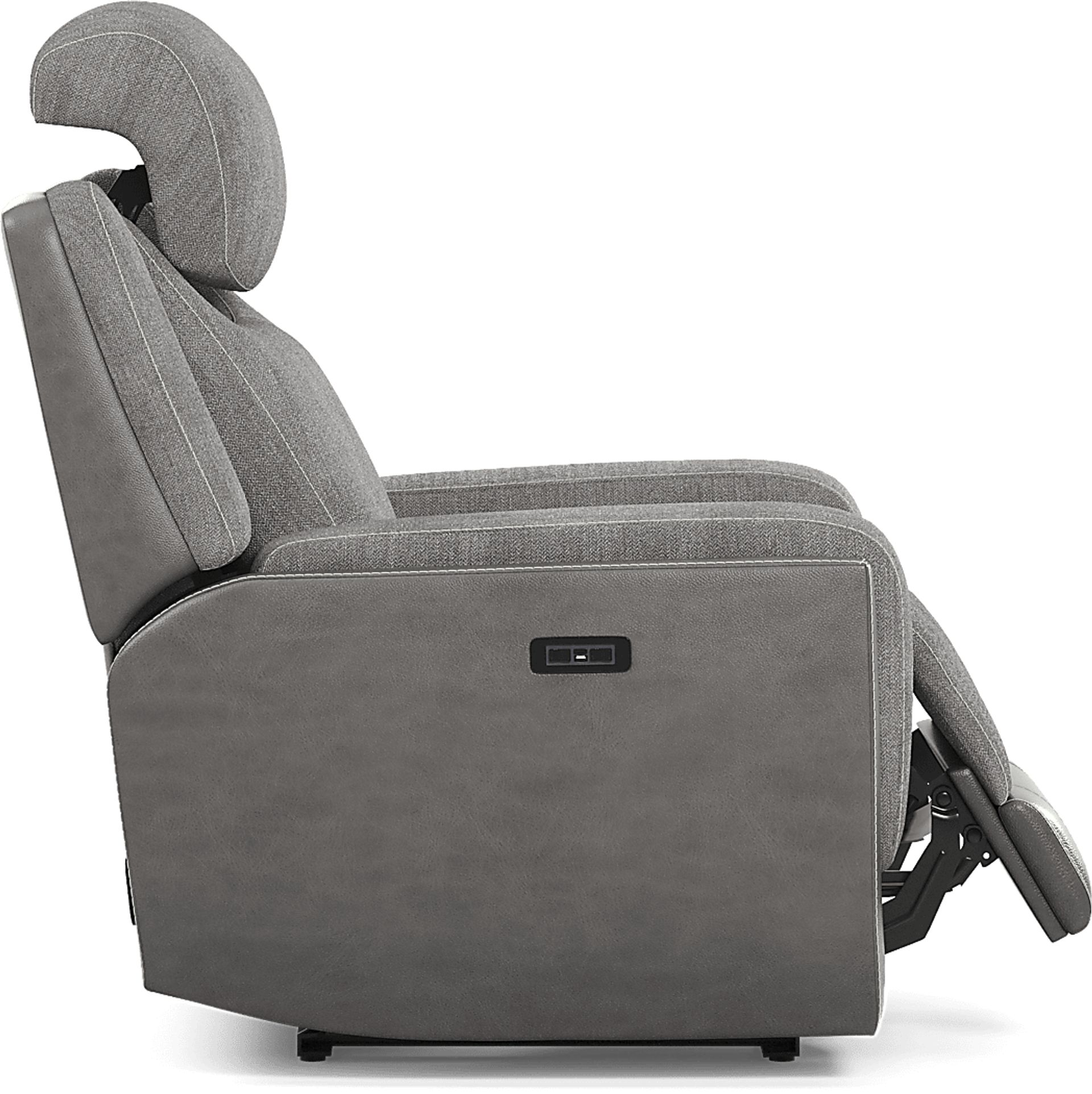 State Street Gray Chenille Fabric Dual Power Recliner | Rooms to Go