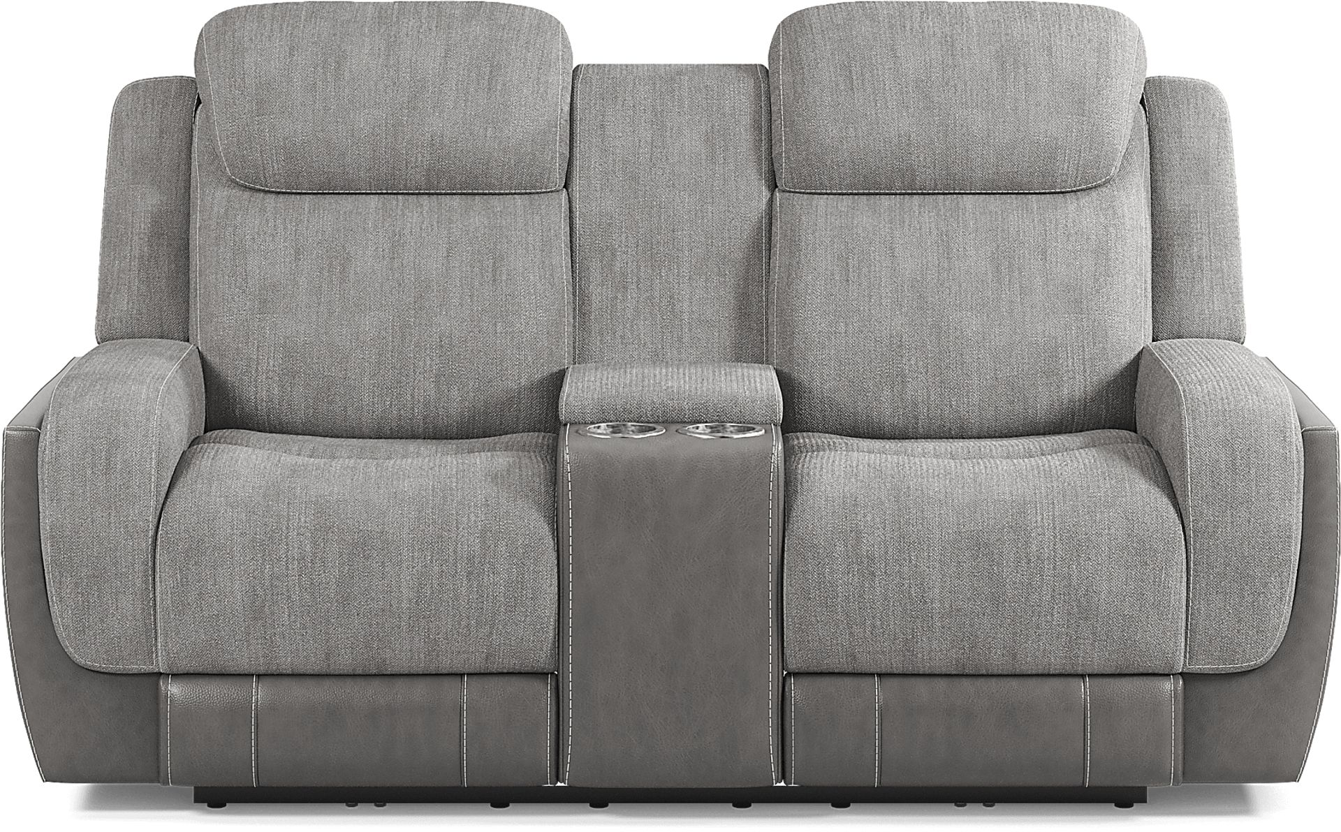 State Street Gray Chenille Fabric Dual Power Reclining Loveseat | Rooms ...